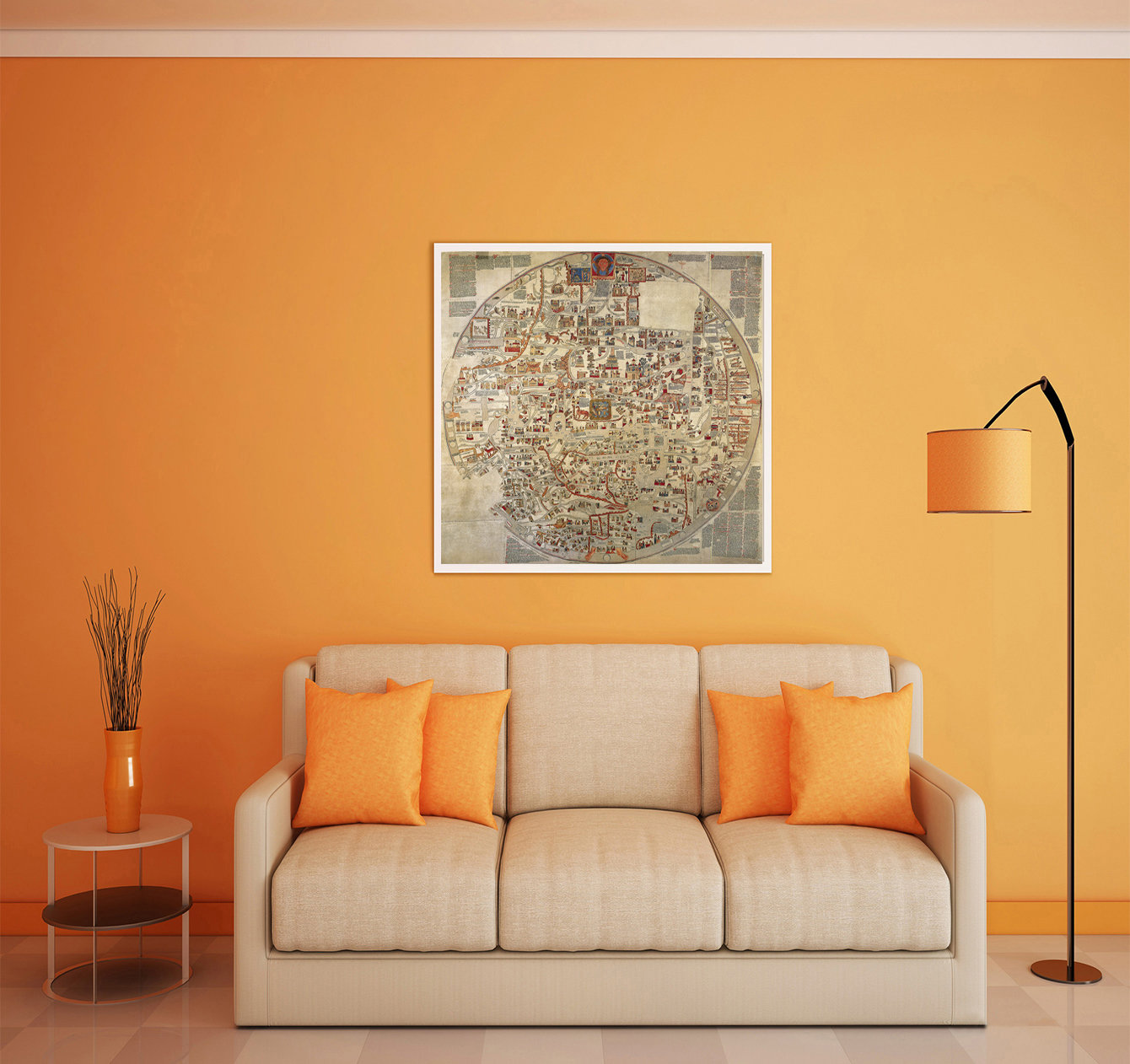 Ebstorf Map Mappa Mundi Medieval European Map of the World by Gervase ...