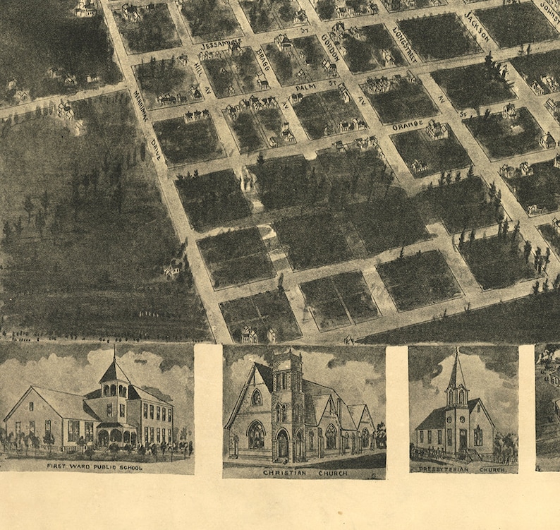 Map of Fitzgerald Georgia. Ben Hill County 1908. Vintage | Etsy