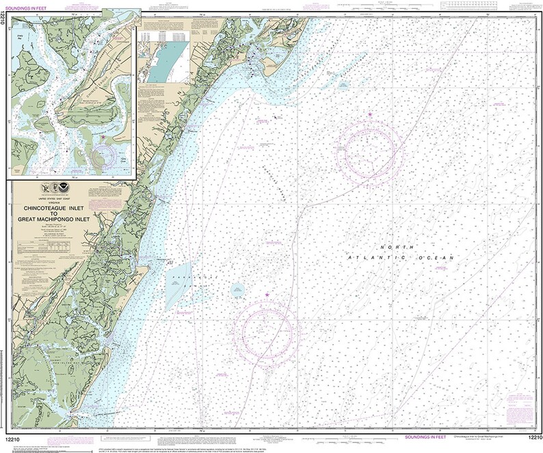 NOAA Nautical Charts of Chincoteague Inlet to Great Machipongo Inlet ...
