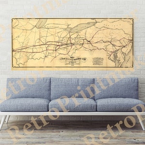 Map of the Great Central Railway Line of the West and Connecting Lines ...