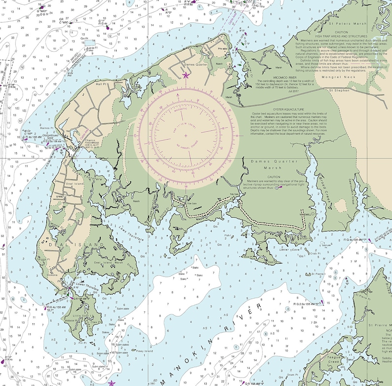 NOAA Nautical Charts of Chesapeake Bay Tangier Sound Northern Part ...