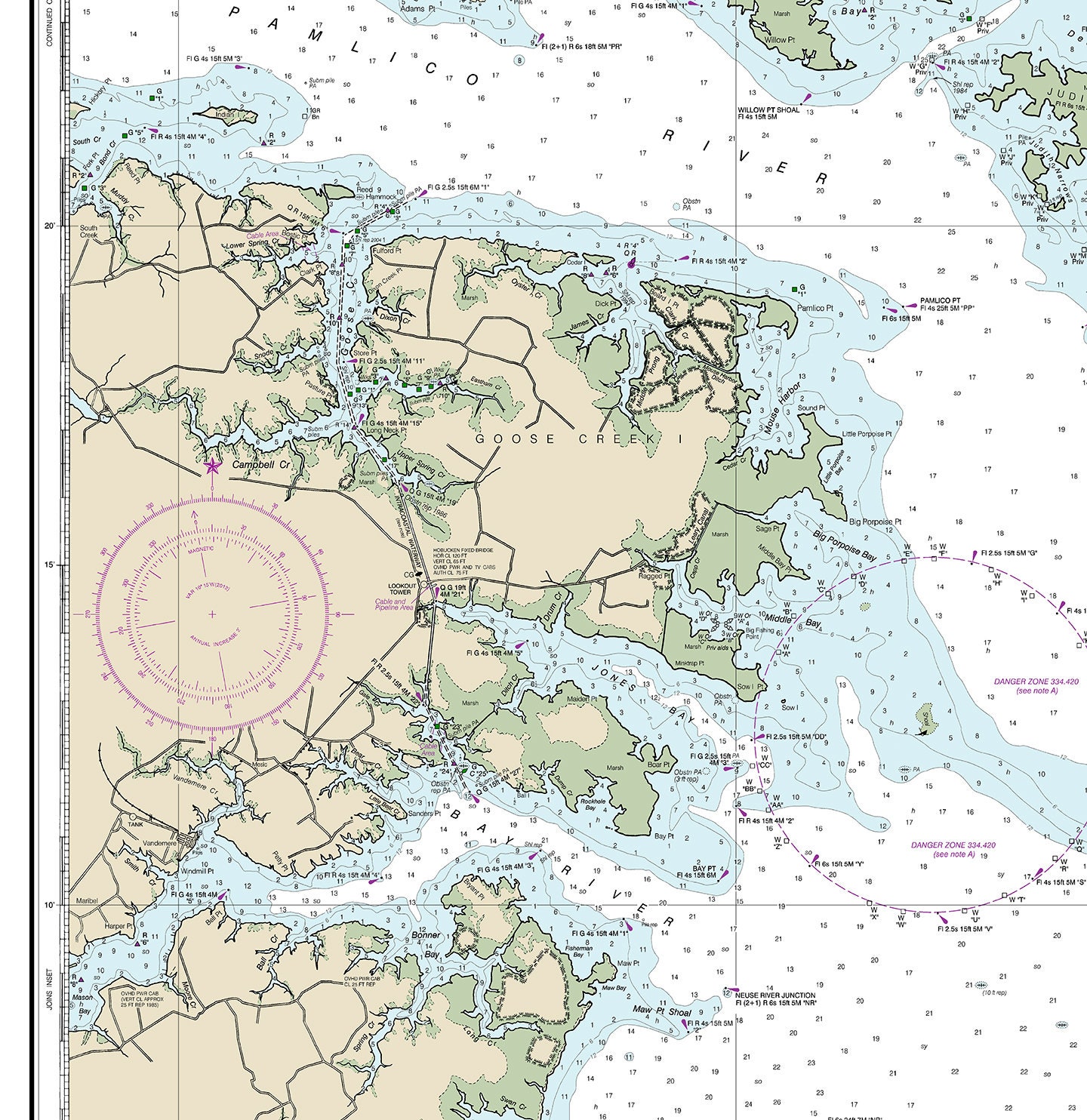Nautical Charts of Pamlico Sound Western Part North - Etsy
