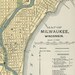 Map of Milwaukee, Wisconsin WI, 1891. Vintage Restoration Hardware Home ...