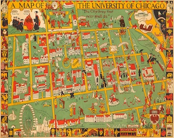 Map of University of Pennsylvania Upenn. Home Deco Style Old | Etsy