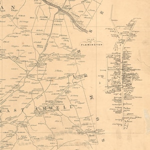 Map of Hunterdon County, New Jersey 1851. Vintage Restoration Hardware ...