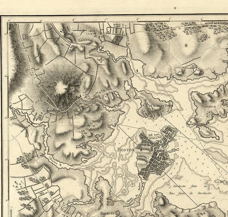 Chart of the Harbour of Boston 1780. Restoration Hardware Home - Etsy