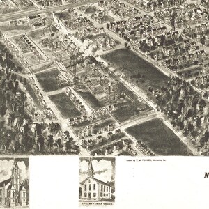 Map of Mount Union, Huntingdon Co., Pennsylvania PA. 1906. Vintage ...