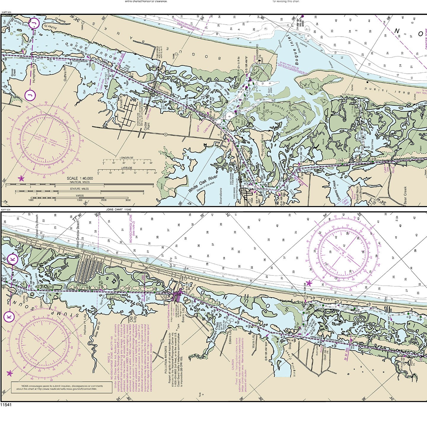 Nautical Charts of Neuse River to Myrtle Grove Sound in North | Etsy