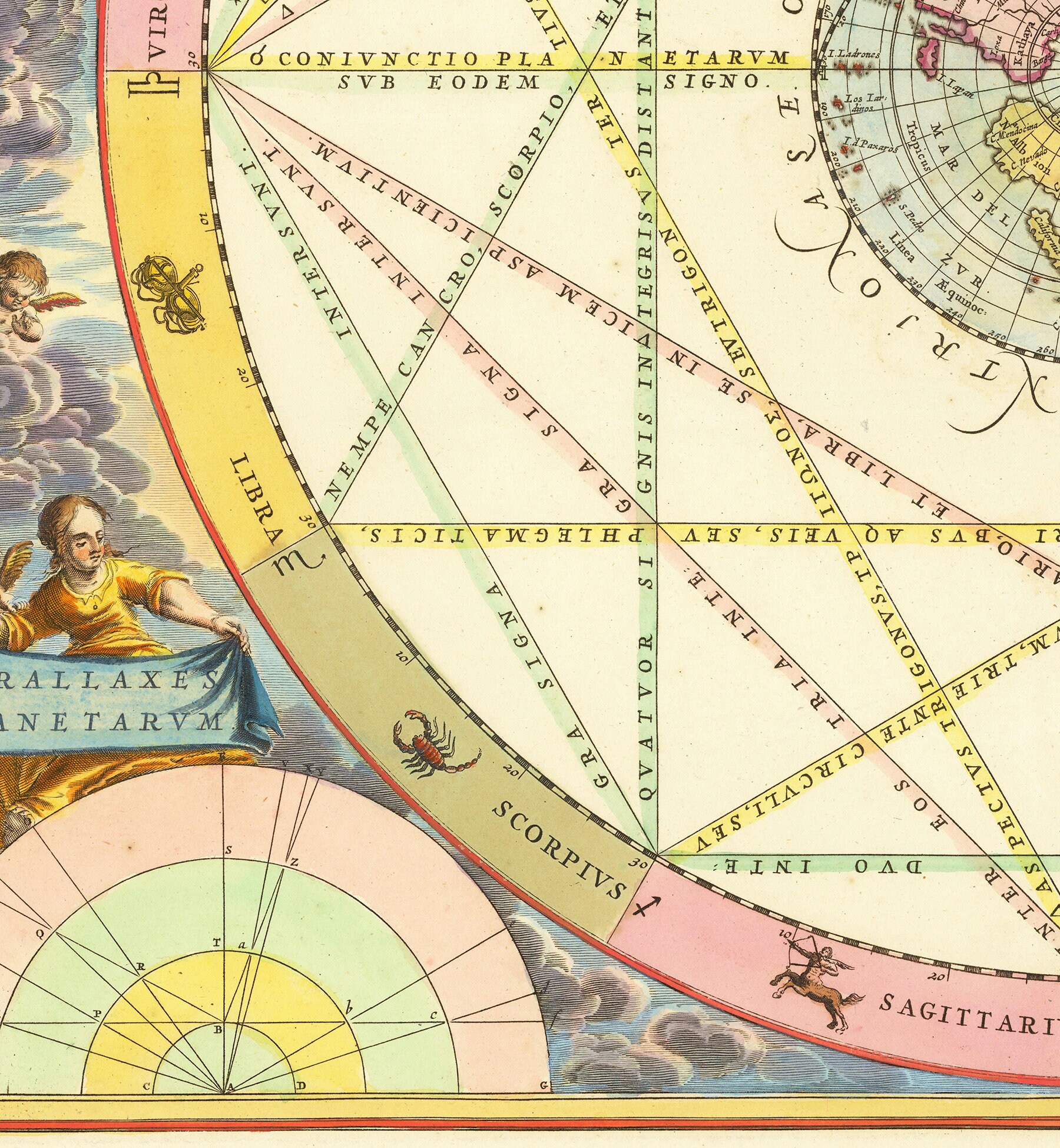 Celestial Chart by Andreas Cellarius - Typus Aspectuum Oppositionum Et ...