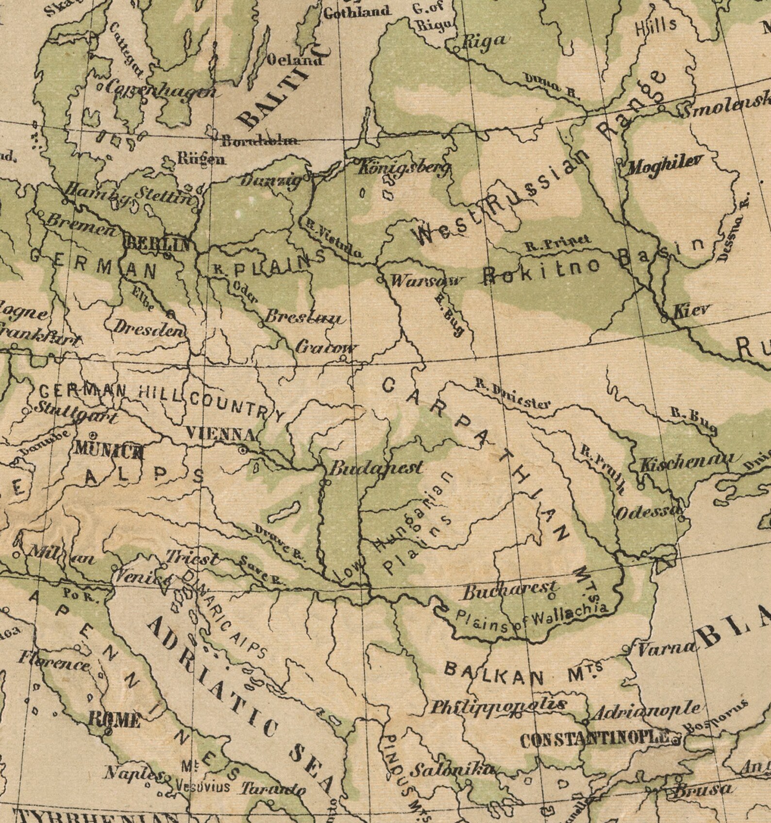 Map of Europe 1880. Vintage Home Deco Style Old Wall | Etsy