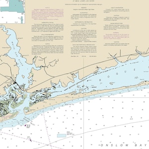 Cape Lookout to New River Map – North Carolina Nautical Chart NOAA ...