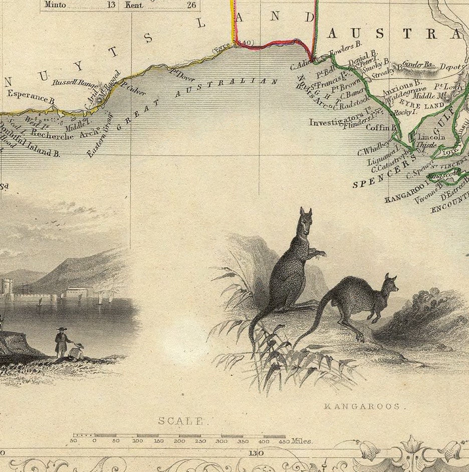 Map of Australia 1851 Restoration Hardware Home Deco Style | Etsy