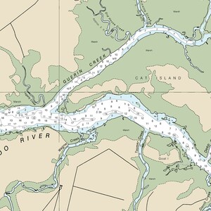 Nautical Charts of Wando River - Upper Part. Guerin Creek. Little and ...