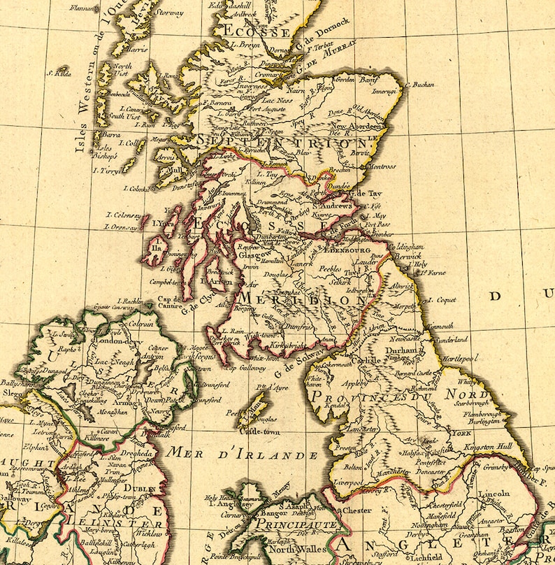 Map of England Scotland and Ireland Listing the Counties or - Etsy