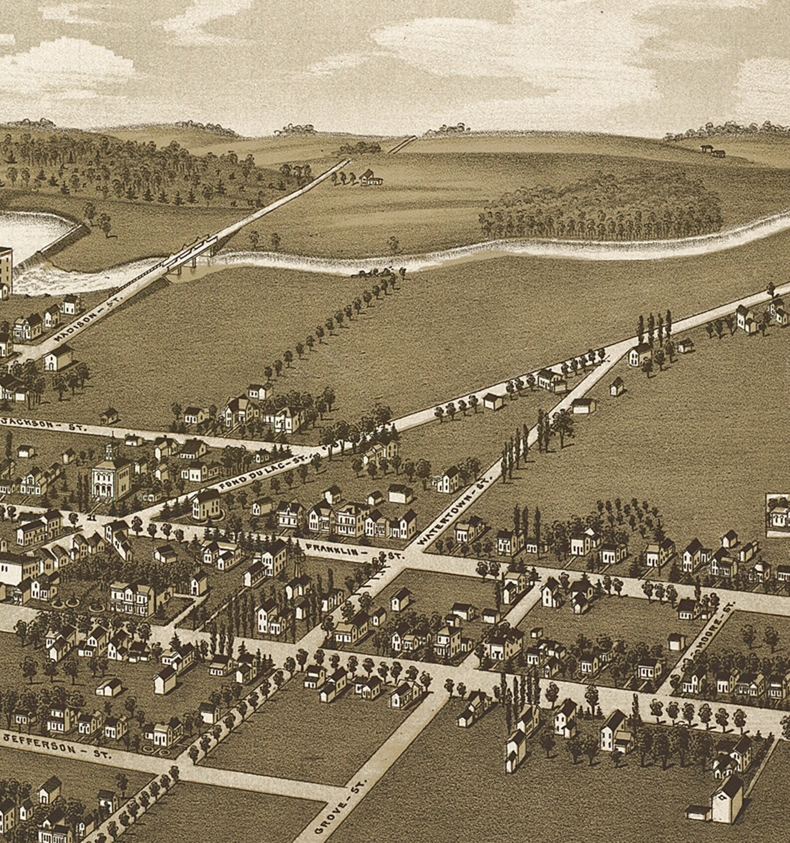 Map of Waupun Dodge and Fond Du Lac County Wisconsin 1885 | Etsy