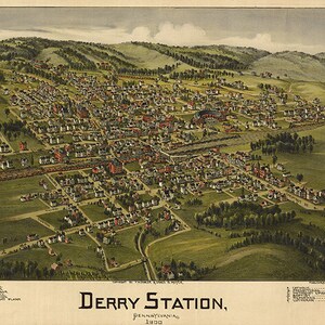 Map of Derry Station, Westmoreland County, Pennsylvania, PA 1900 ...