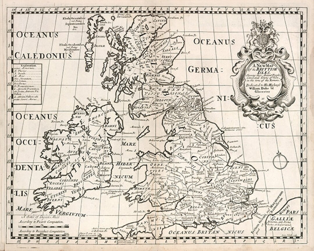 Map of British Isles, 1700. Vintage Restoration Hardware Home Deco ...