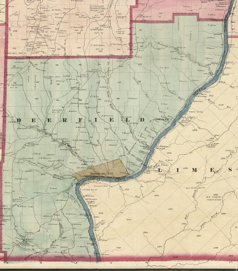 Map of Warren County Pennsylvania. 1865. Vintage Restoration - Etsy