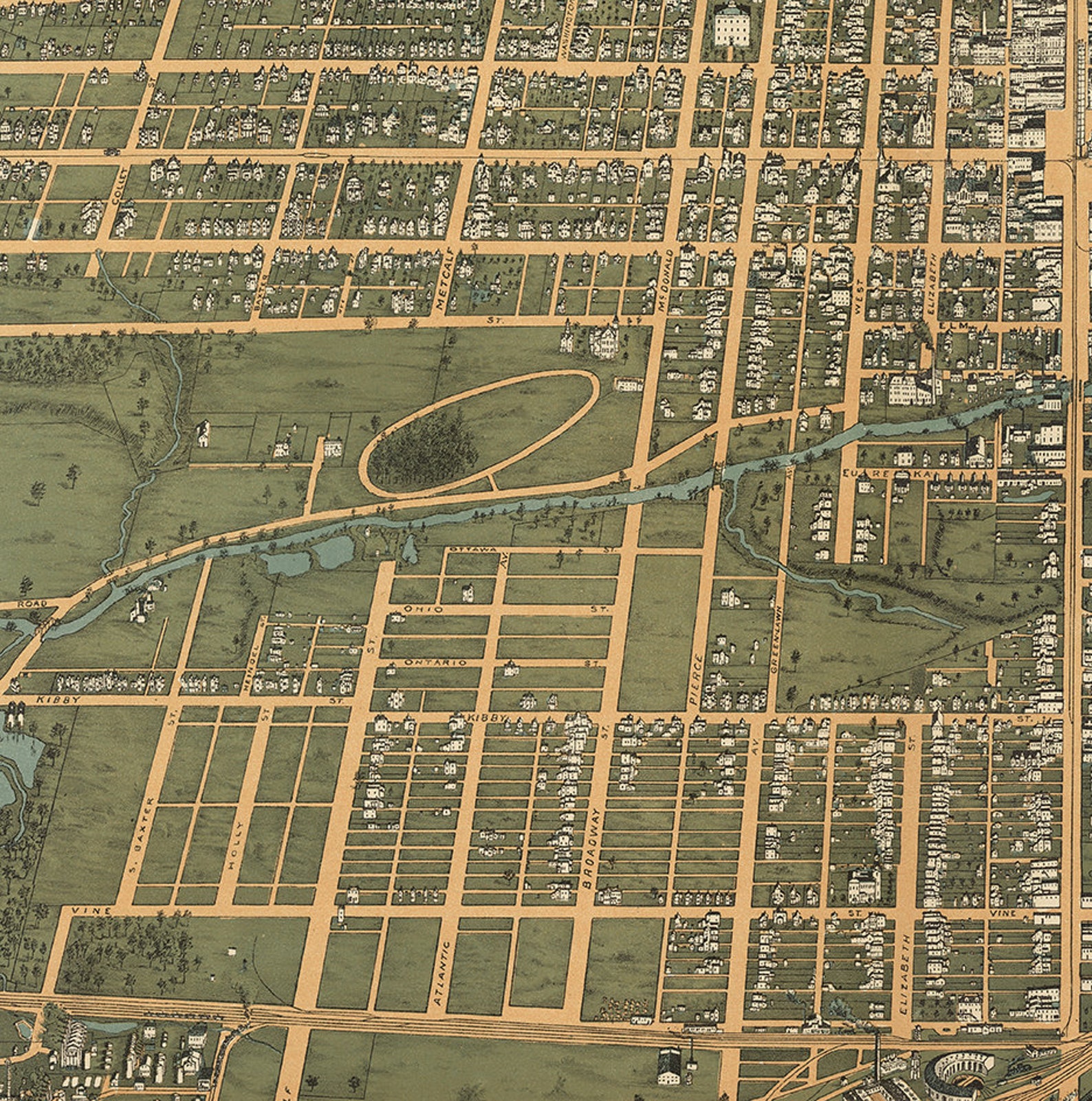 Map of Lima, Allen County, Ohio OH, 1892. Restoration Hardware Home ...