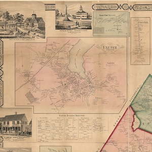 Map of Rockingham Co., New Hampshire 1857. Vintage Restoration Hardware ...