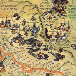 Pictorial Map of the Young Forty-niners. 1933. Vintage Reproduction ...