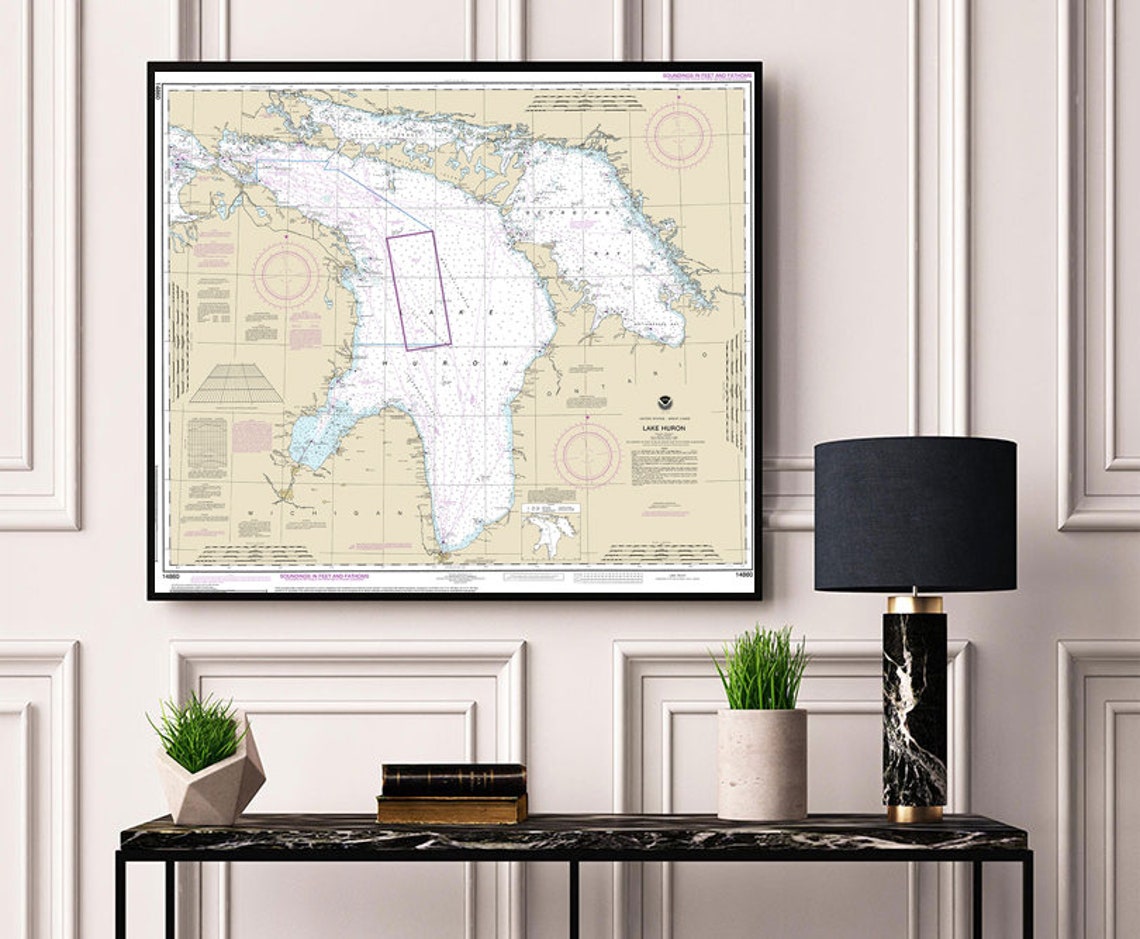 Nautical Charts of Lake Huron Great Lake. 14860. Georgian | Etsy