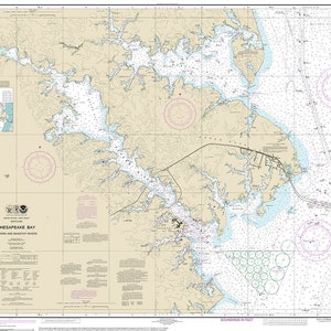 NOAA Nautical Charts of Chesapeake Bay Severn and Magothy Rivers. 12282 ...