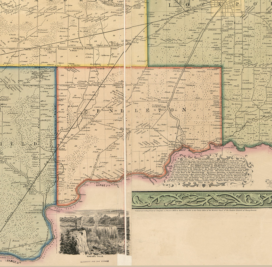 Map of Niagara County New York. N.Y. 1852. Vintage | Etsy