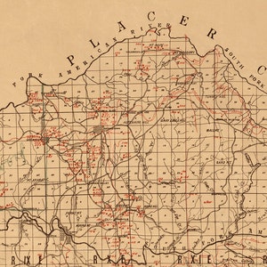 El Dorado County Map, California CA 1909. California State Mining ...