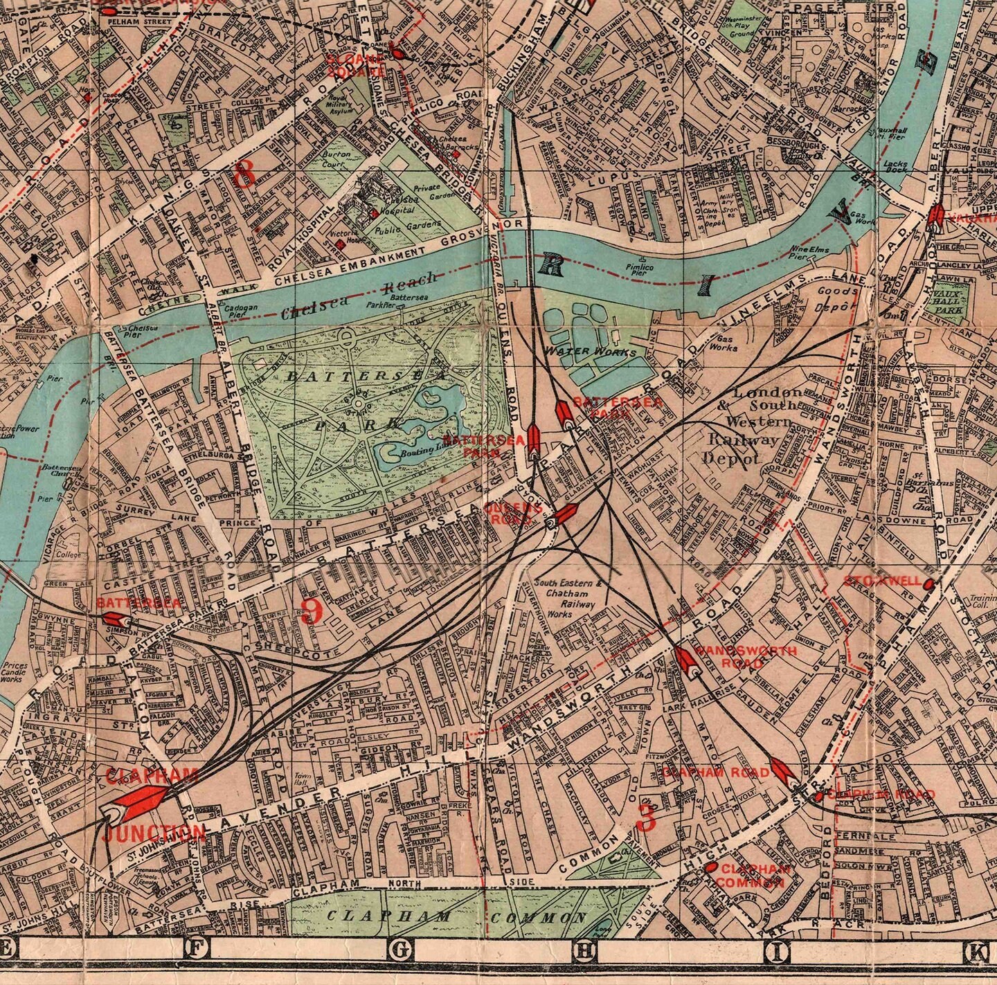 Historic London Map England U.K. 1919. Restoration Hardware | Etsy