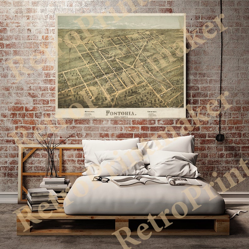 Map of Fostoria Hancock Seneca and Wood County Ohio 1872. - Etsy