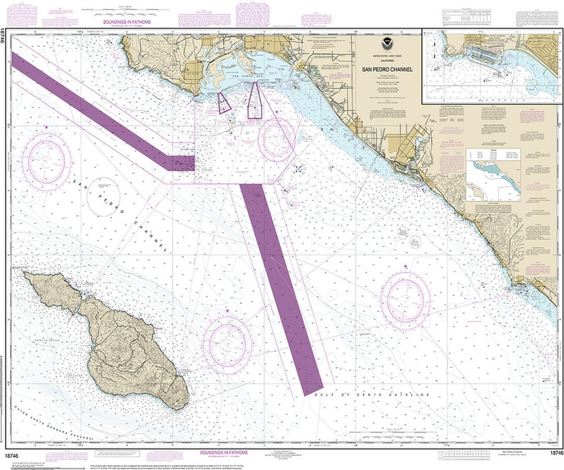 San Pedro Channel & Dana Point Harbor Map – California Nautical Chart ...