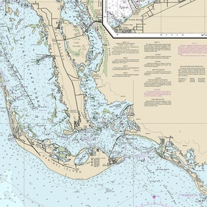 NOAA Nautical Charts Estero Bay to Lemon Bay, Charlotte Harbor, Florida ...