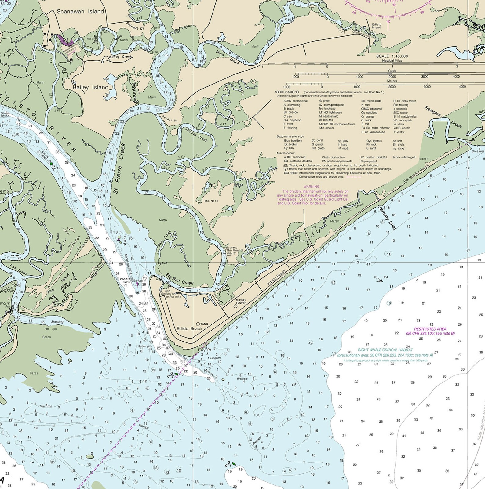St Helena Sound South Carolina Nautical Wall Art Reproduction NOAA ...