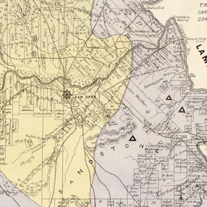 Map of San Saba County, Texas, TX ... 1876. Vintage Restoration ...