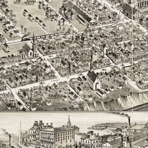 Map of Berwick, Columbia County, Pennsylvania, PA 1884. Vintage Home ...