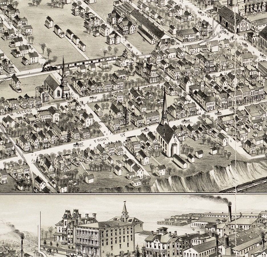 Map of Berwick Columbia County Pennsylvania PA 1884. - Etsy