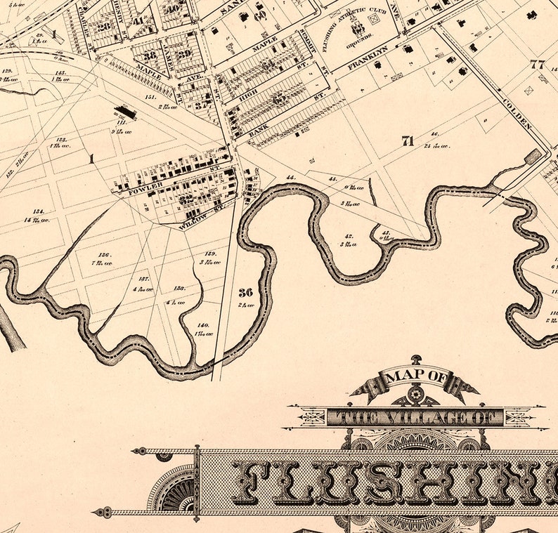 Map of Flushing Queens Boro. New York NY. 1894. Vintage | Etsy