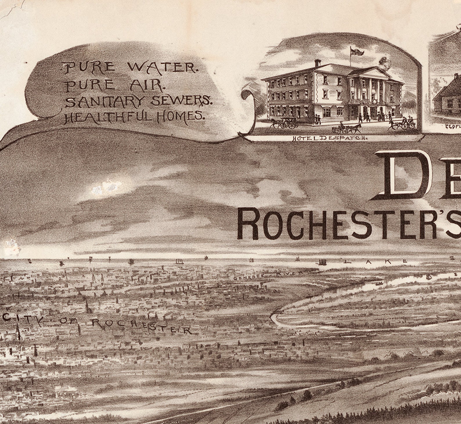 Map of Despatch east Rochester Monroe County New York NY - Etsy