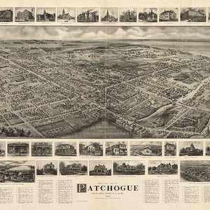 Map of Patchogue, Suffolk County, Long Island, New York NY 1906 ...
