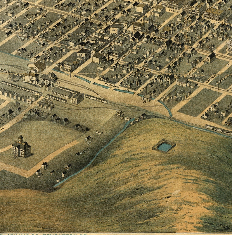 Map of Pendleton, Umatilla Co., Oregon 1890. Restoration Hardware Home ...