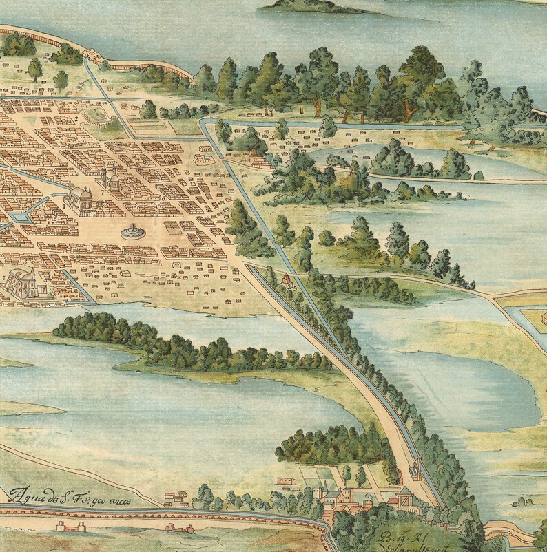 Pictorial Map of City of Mexico Forma Y Levantado De La | Etsy