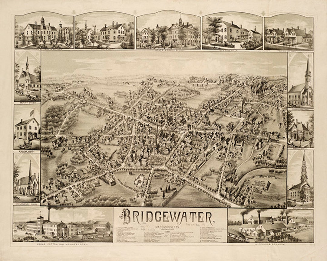 Map of Bridgewater, Plymouth County, Massachusetts (MA.), 1887 ...