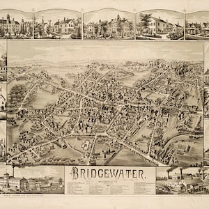 Map of Bridgewater, Plymouth County, Massachusetts (MA.), 1887 ...