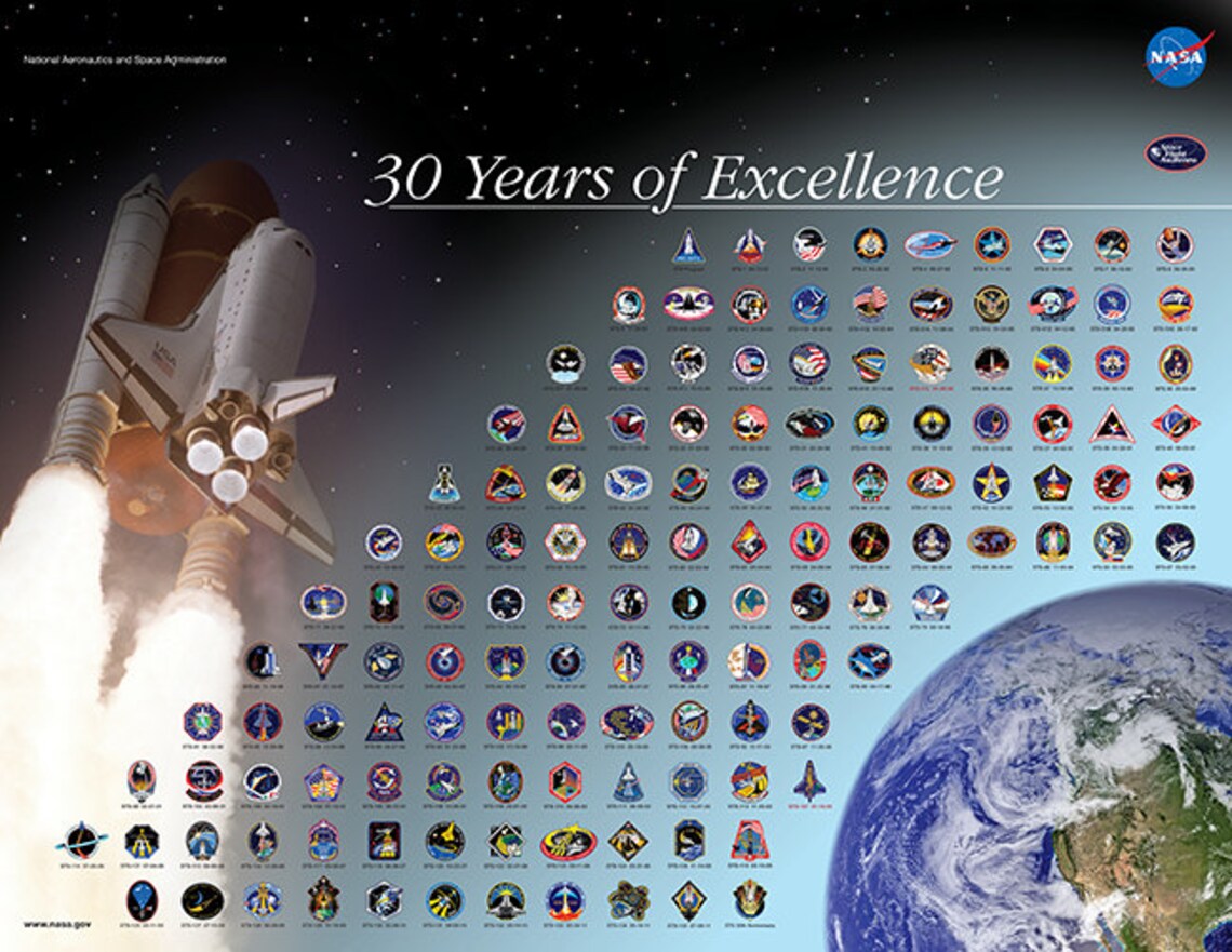 NASA Space Flight Awareness Mission Patch Poster 30 - Etsy