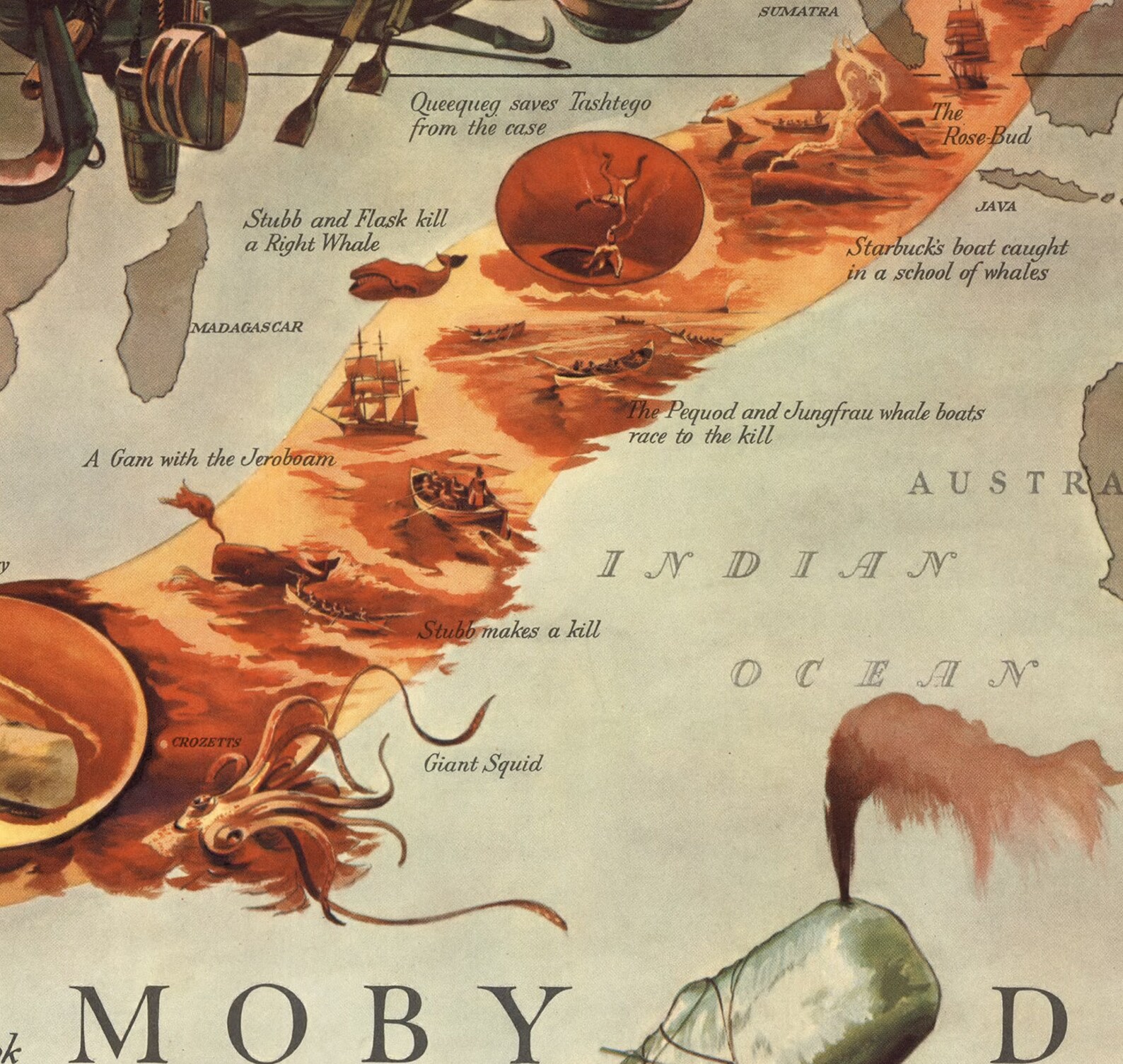 Reproduction Print of the Voyage of the Pequod From the Book - Etsy