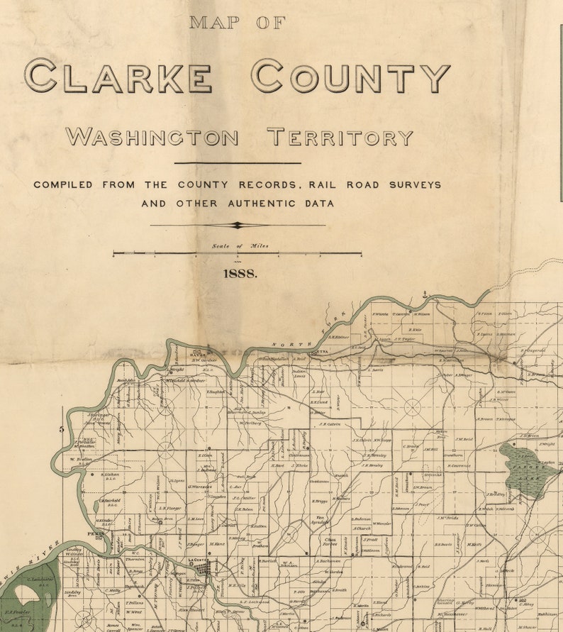 Map of Clarke County Washington 1888 Geological Map - Etsy