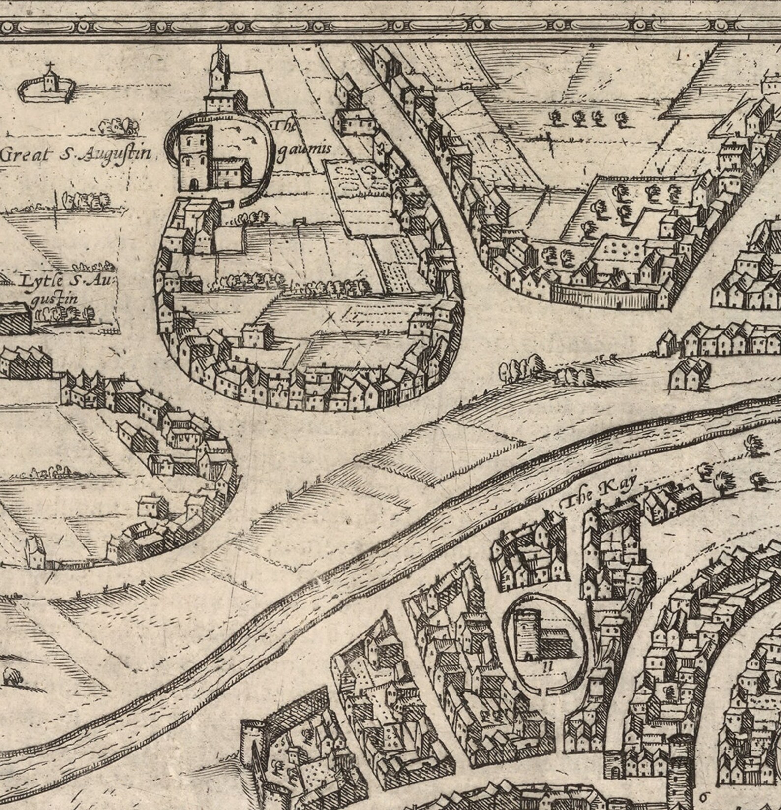 Map of Bristol and Clifton England U.K. 1581. Restoration | Etsy