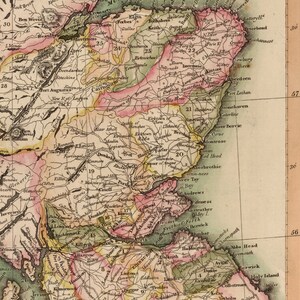 Map of Scotland 1814. Vintage Restoration Hardware Home Deco Style Old ...