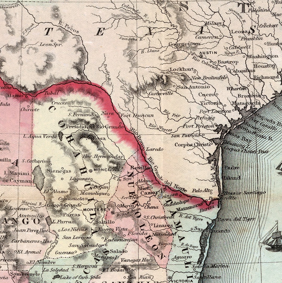 Mapa de México Mapa de los Estados Unidos de Méjico 1862. | Etsy